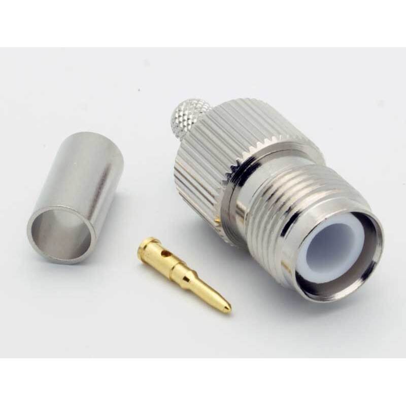 Reverse TNC Female 3 Piece Crimp Connector for RG-58 Coax – Vetco Electronics