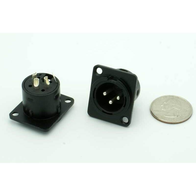 D3M XLR Jack Chassis Mount Black