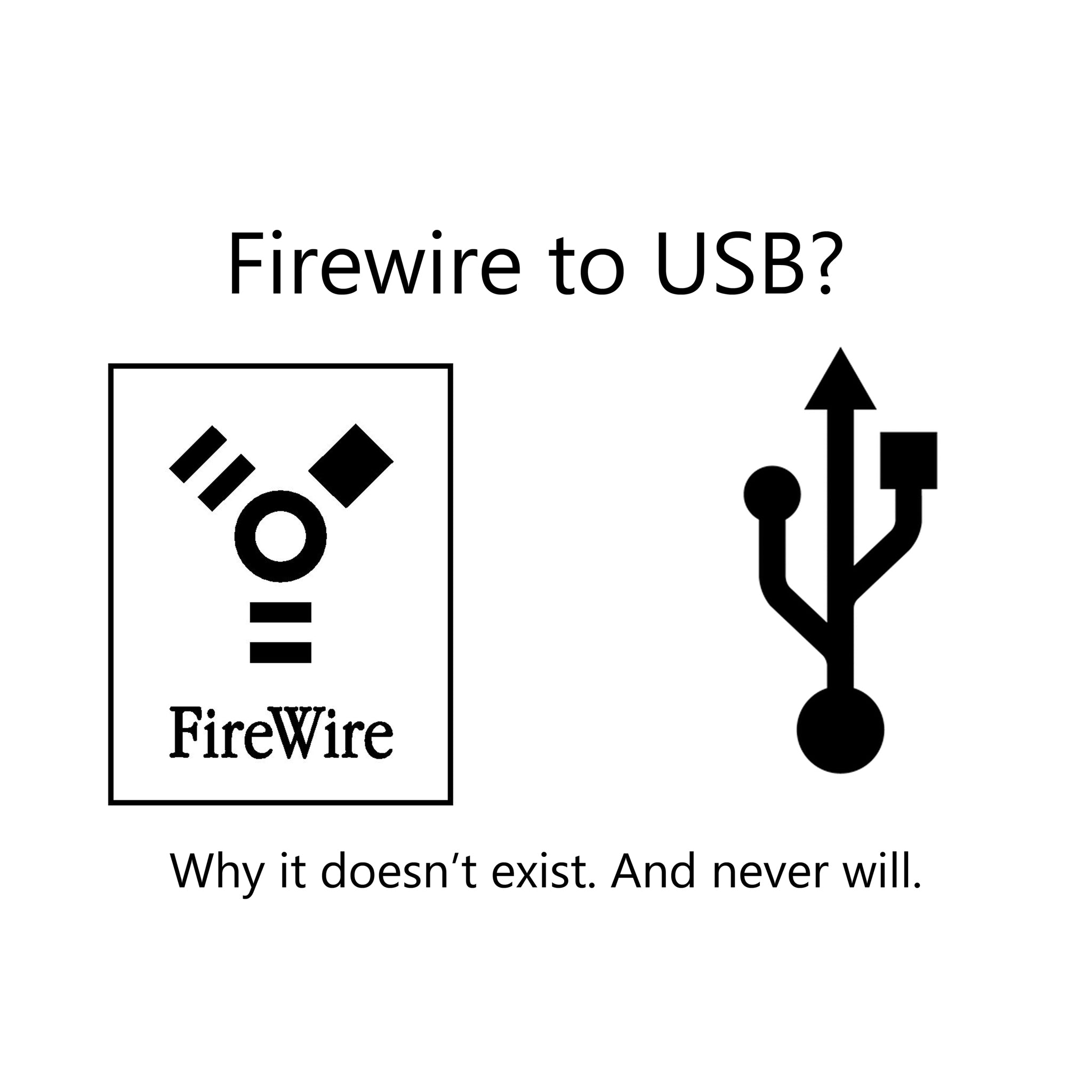 Firewire to USB? Why it doesn't exist and never will.