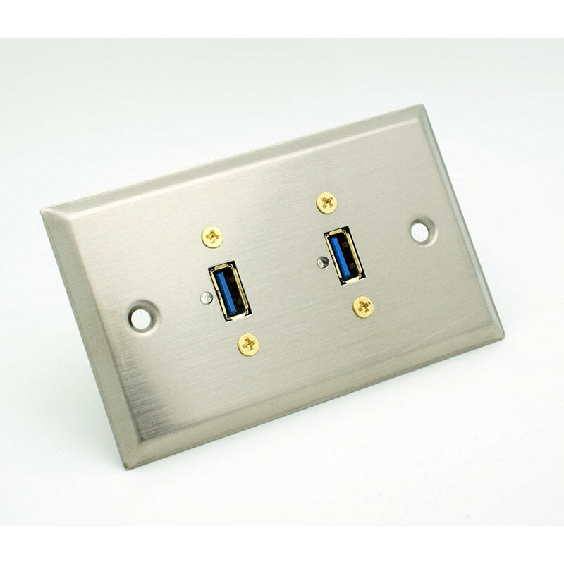 Philmore 75-699 - Dual USB 3.0 Stainless Steel Wall Plate – Vetco ...