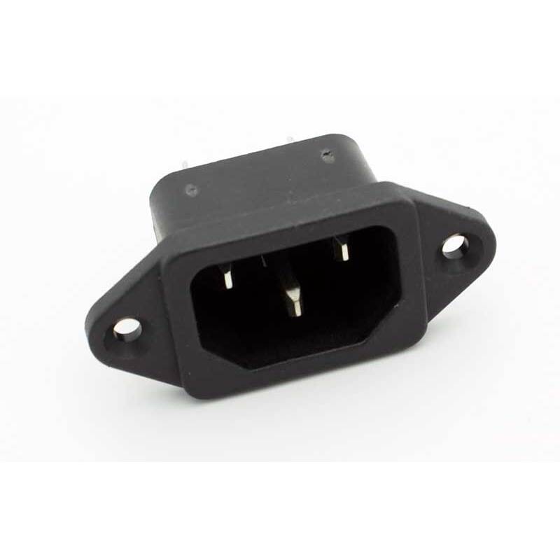 Philmore 8529B - IEC C14 Jack, Panel-mount w/Flange