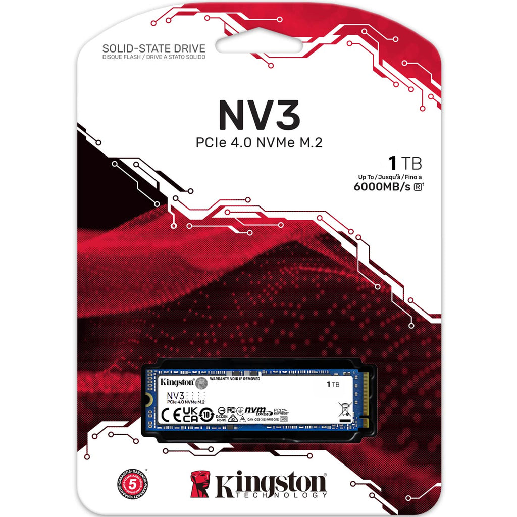 1 Terabyte NVMe SSD - Kingston NV3 - 1TB - 6000MB/s PCIe 4.0 M.2 2280