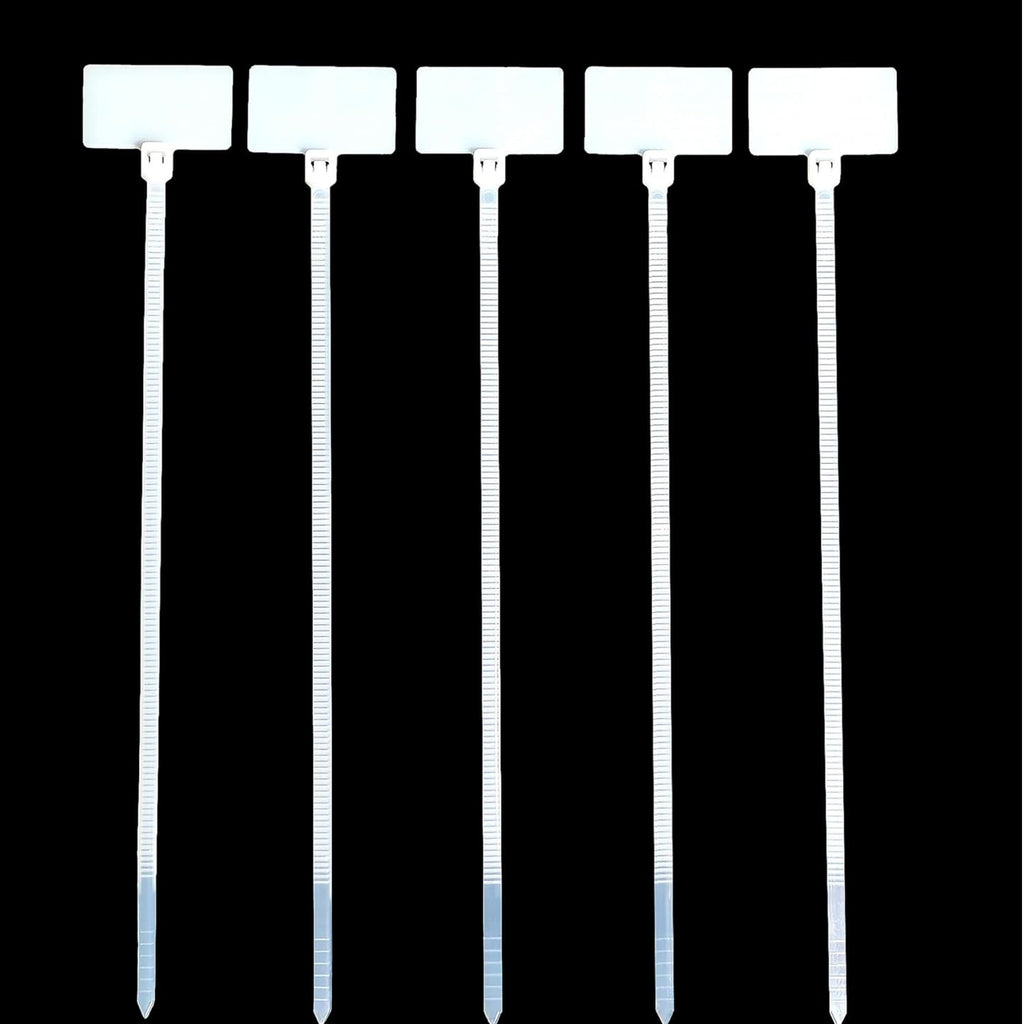 Zip Tie Style Wire Identification Marker Flags - 6" White - 250 Pack