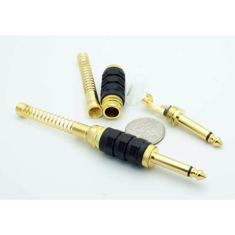 1/4" Mono Plug Gold Plated - Black – Vetco Electronics