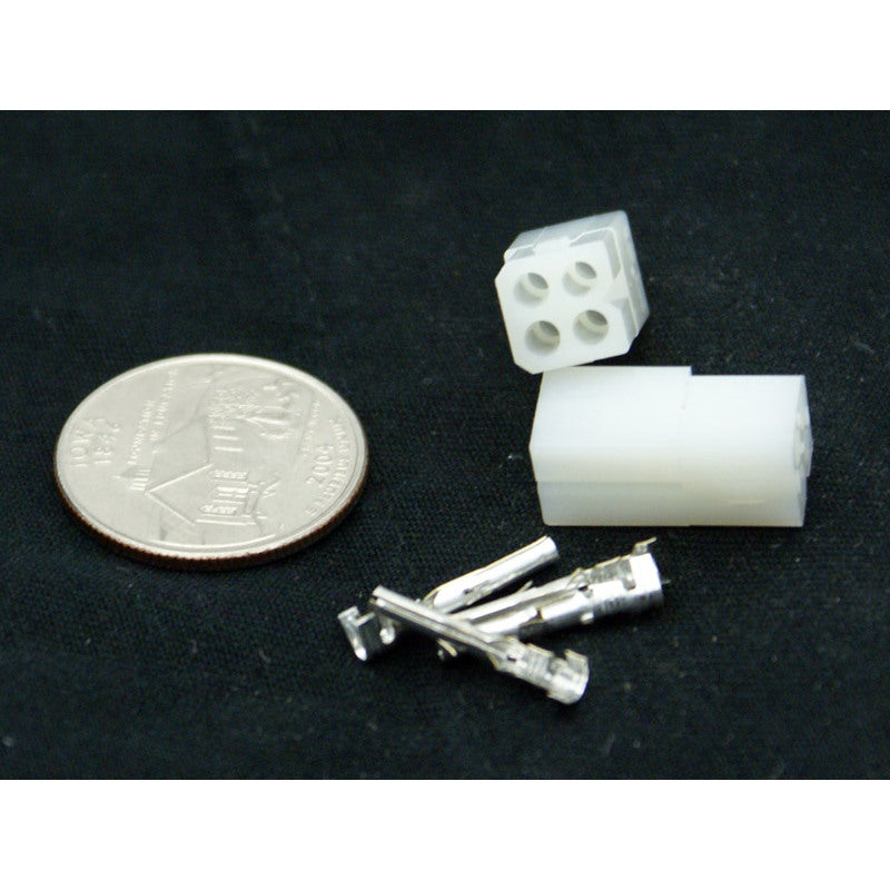 4 Pin (2x2) Molex .062 Female Receptacle Connector w/Pins 03-06-