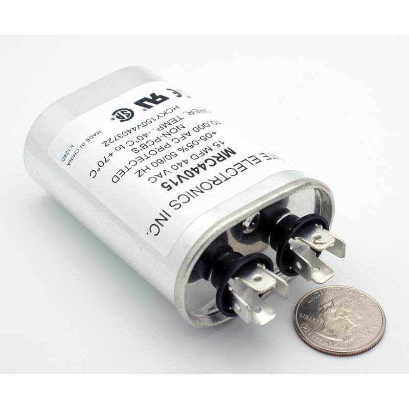 15 MFD 440VAC Motor Run Capacitor (Oval Case)