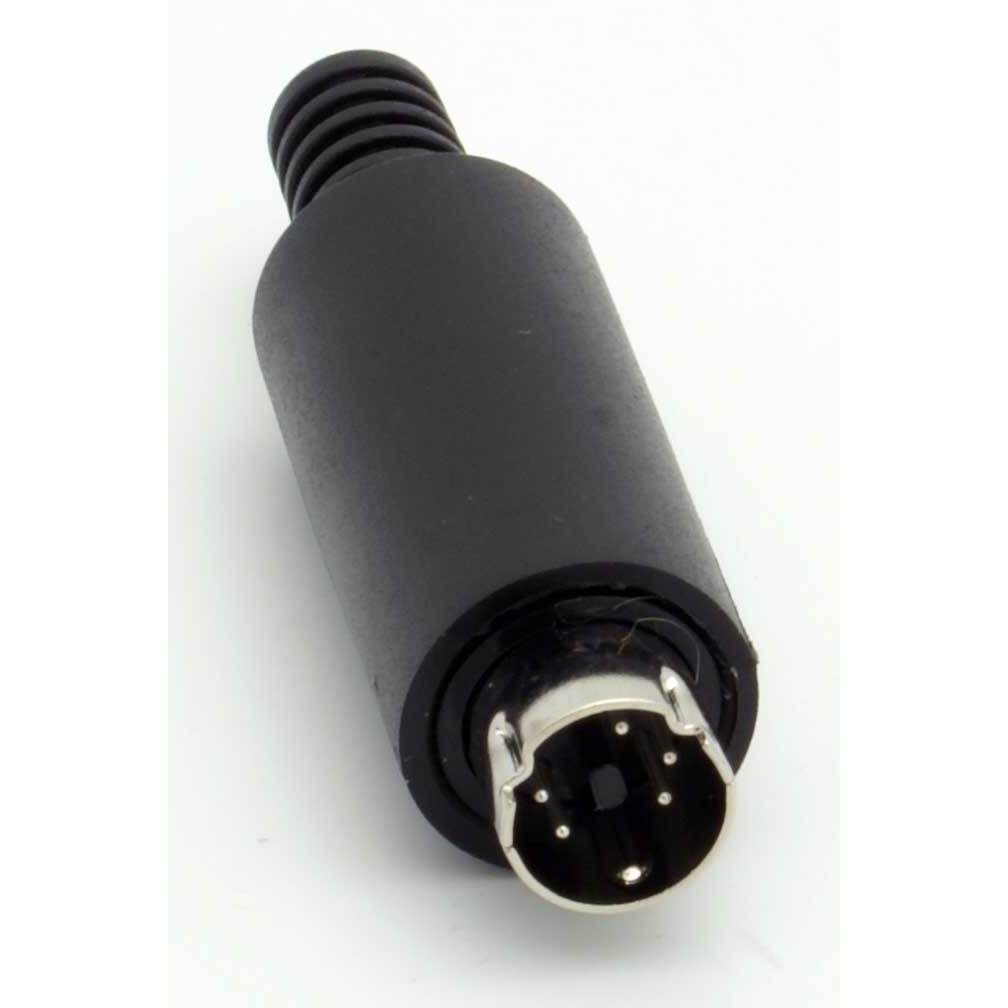 5 Pin Mini-DIN Male Inline Plug Connector