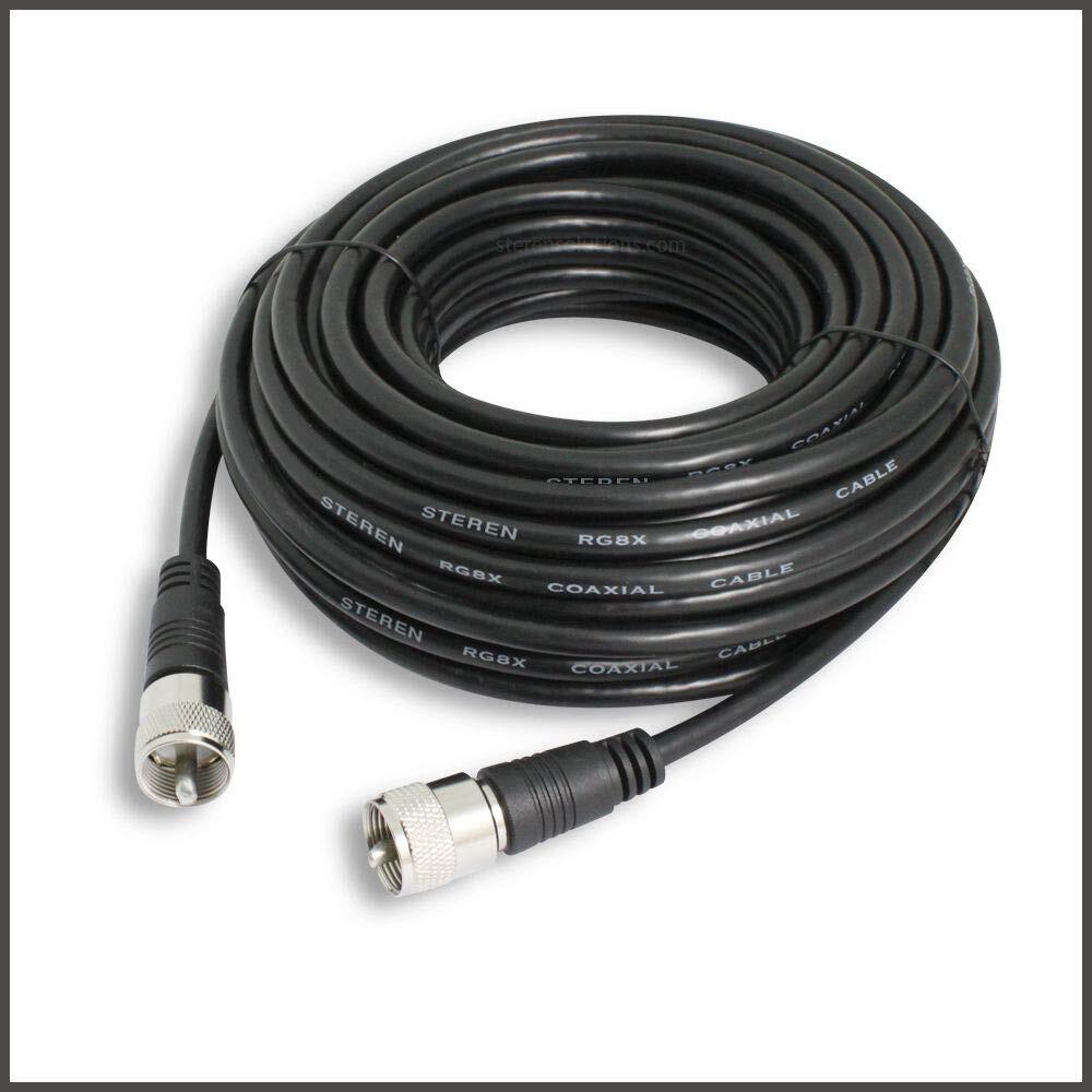 100' 50 Ohm UHF Male - UHF Male (PL-259) Cable - RG-8X