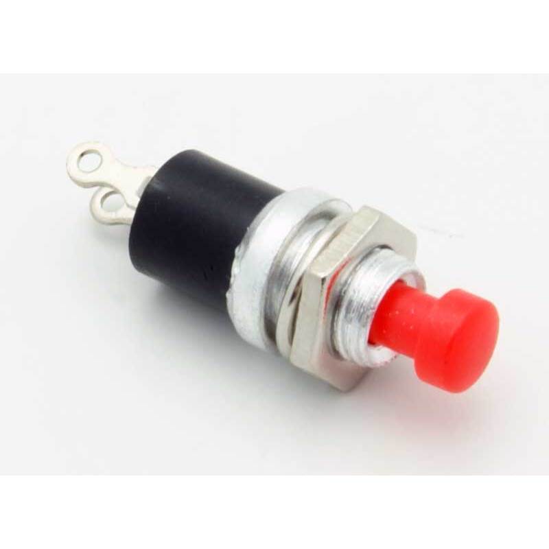 SPST Miniature Push Button Momentary Red N.O. 1A