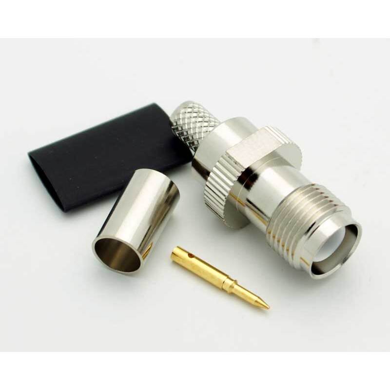 Reverse TNC Female 3 Piece Crimp Connector for LMR-240 Coax