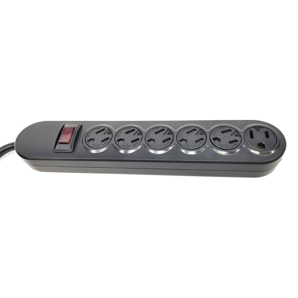 6 Outlet Safety Power Strip w/9' Cord - Black