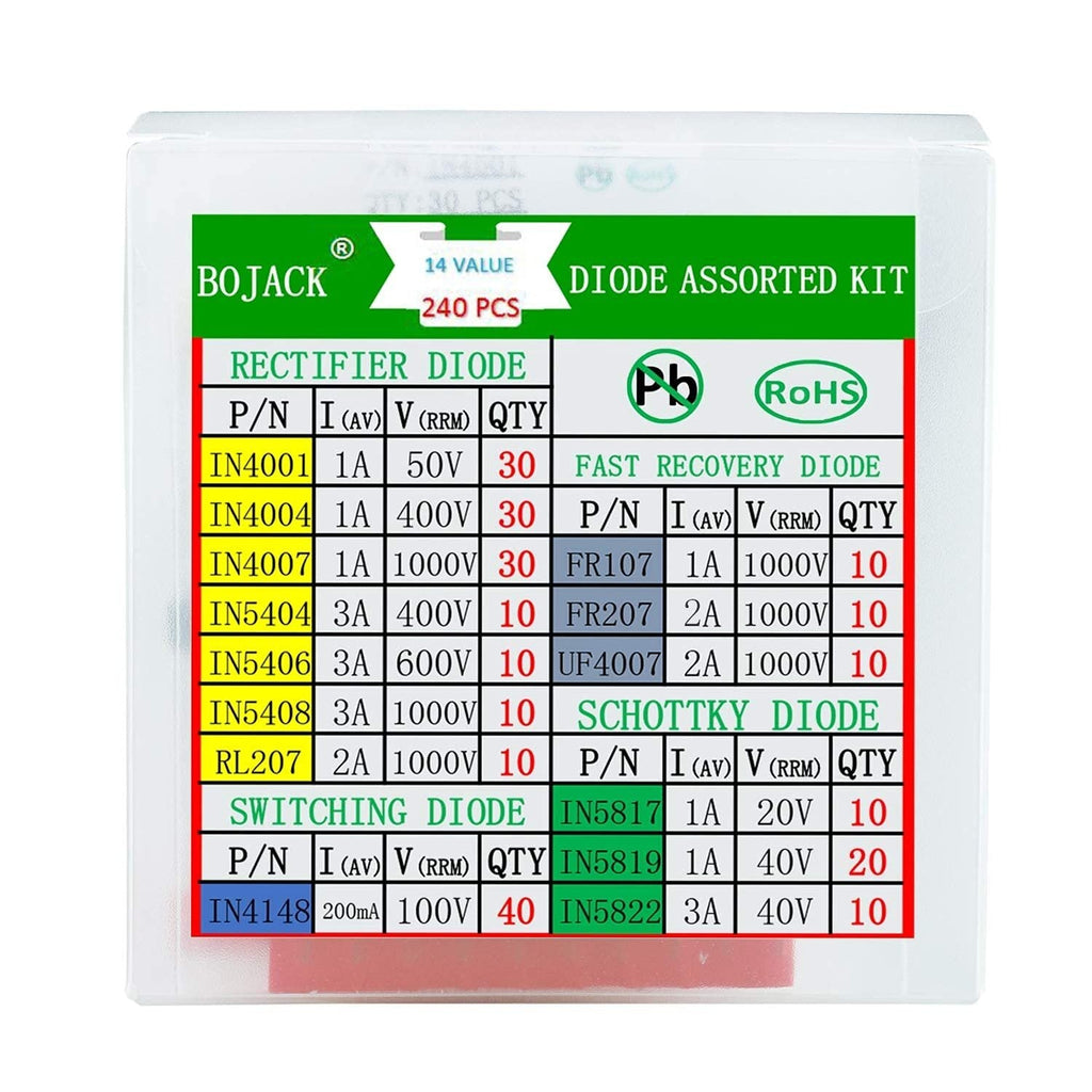 14 Value 240 pcs Diode Assortment Kit