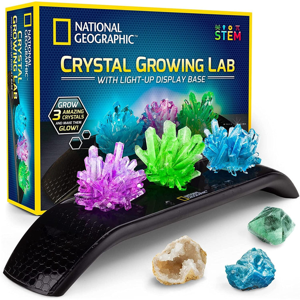 NATIONAL GEOGRAPHIC Crystal Growing Kit - 3 Vibrant Colored Crystals to ...