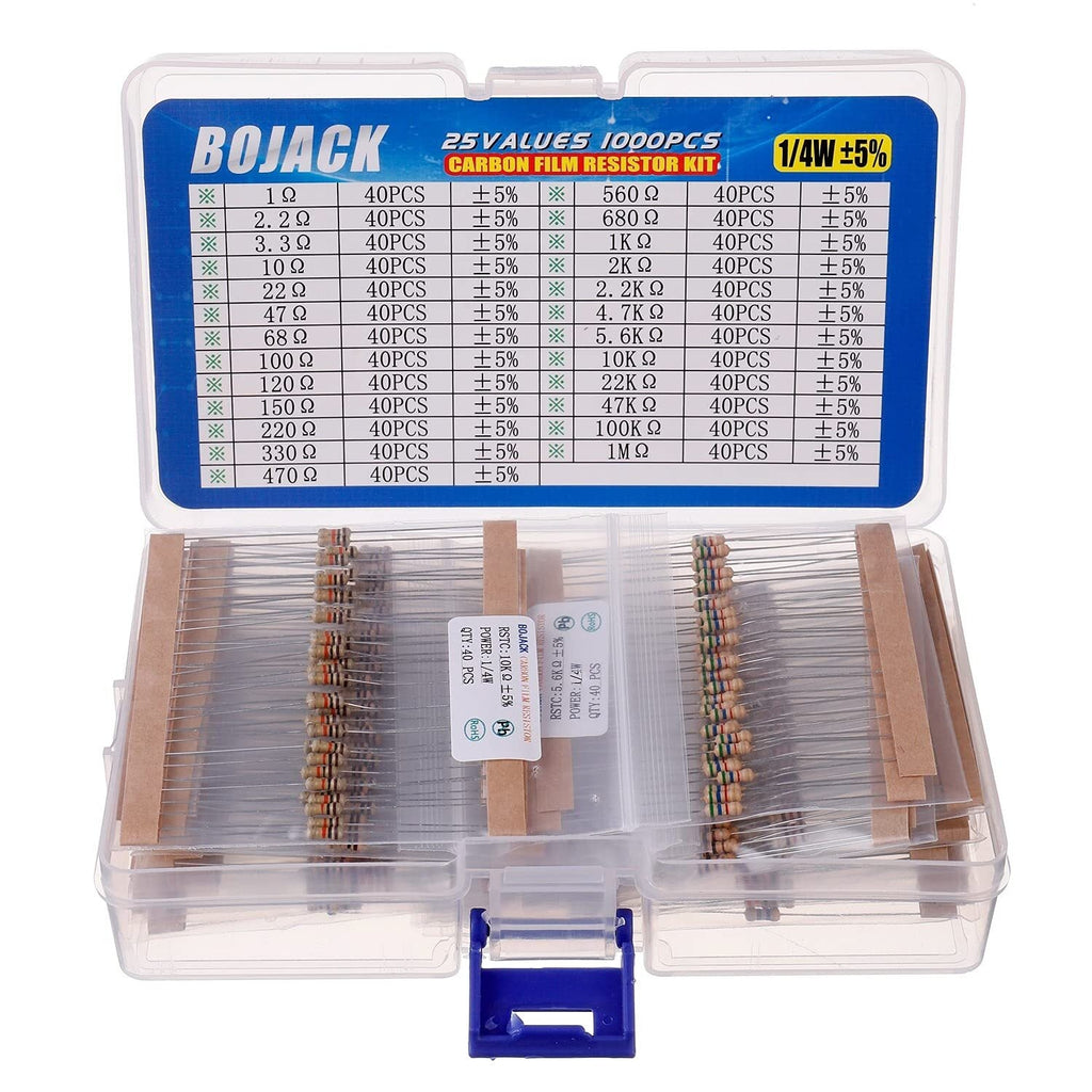 1000 Resistors kit 25 Values E3 1/4W