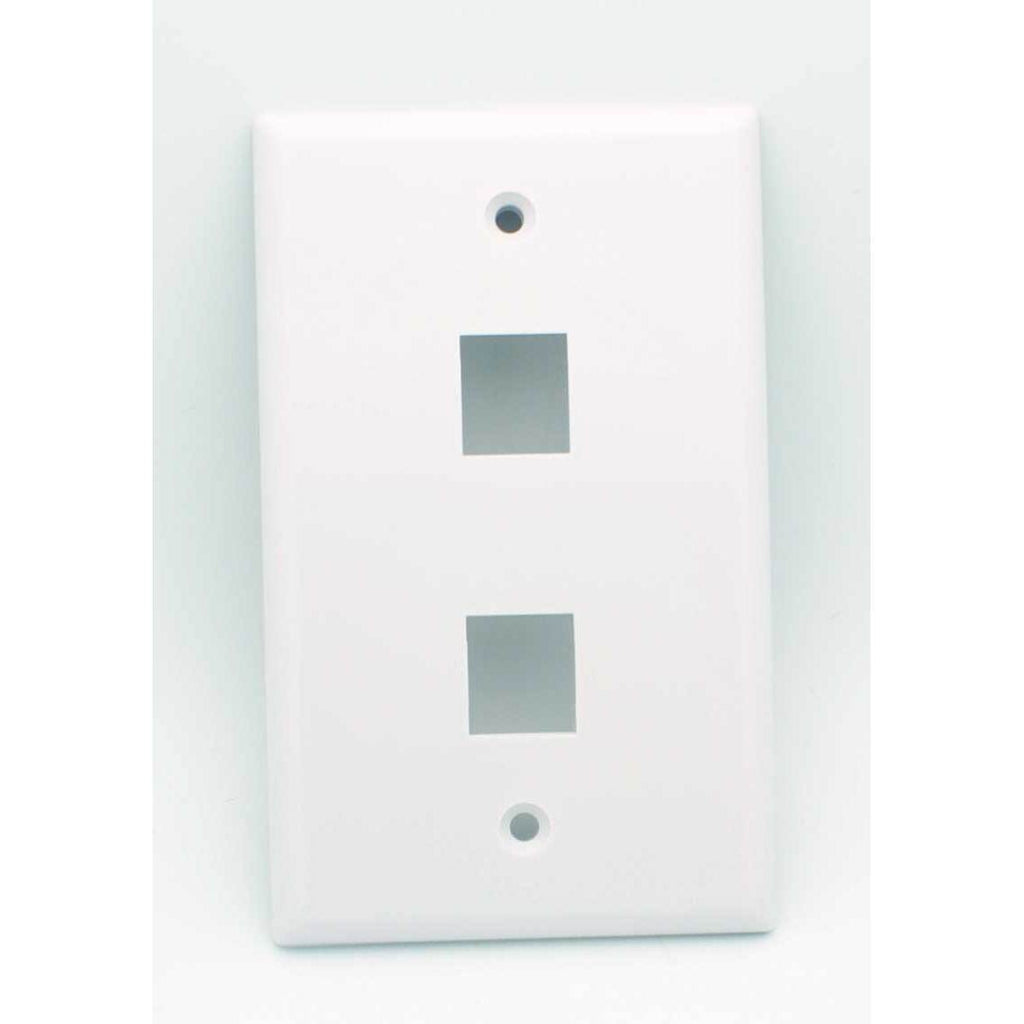 2 Port Blank Keystone Wall Plate - White S-310-202WH