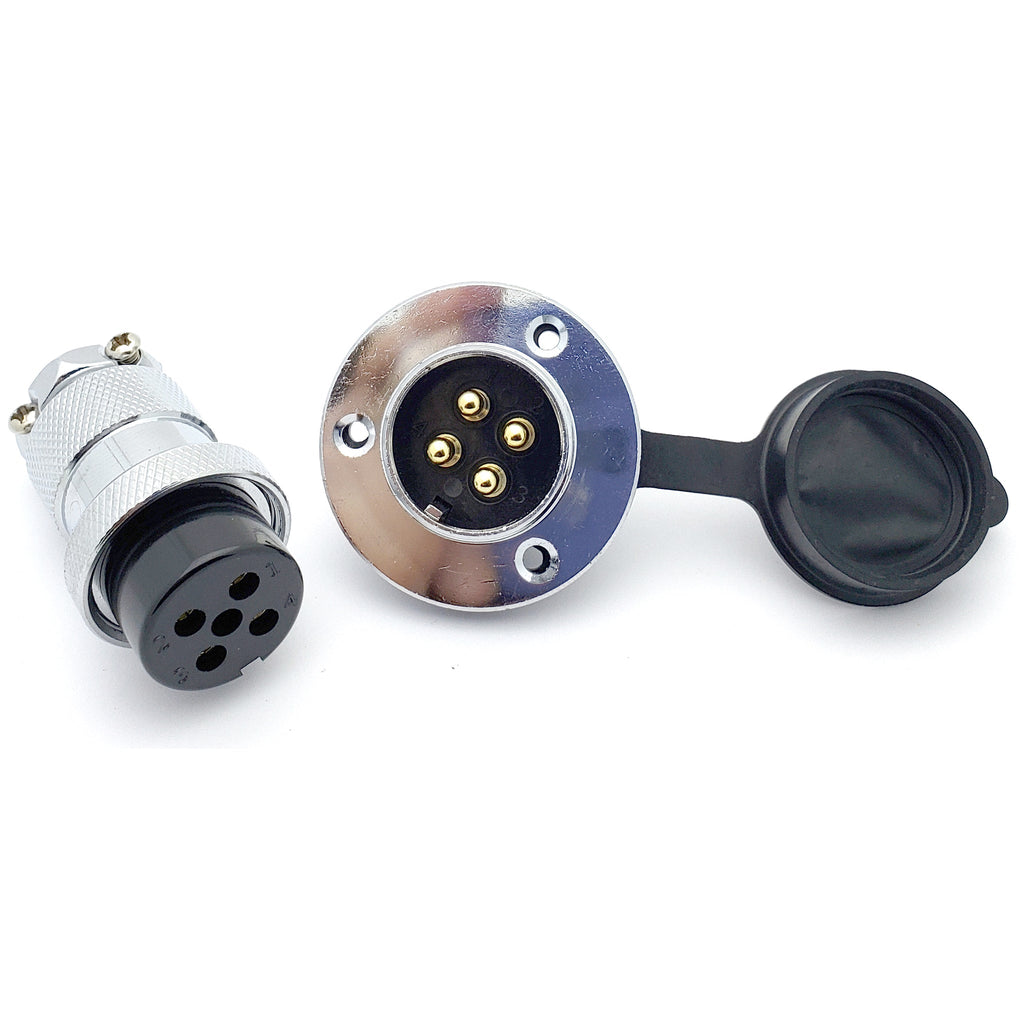 4 Pin Mic Connector Male/Female Pair - Extra Large - 20A 300V HEAVY DU