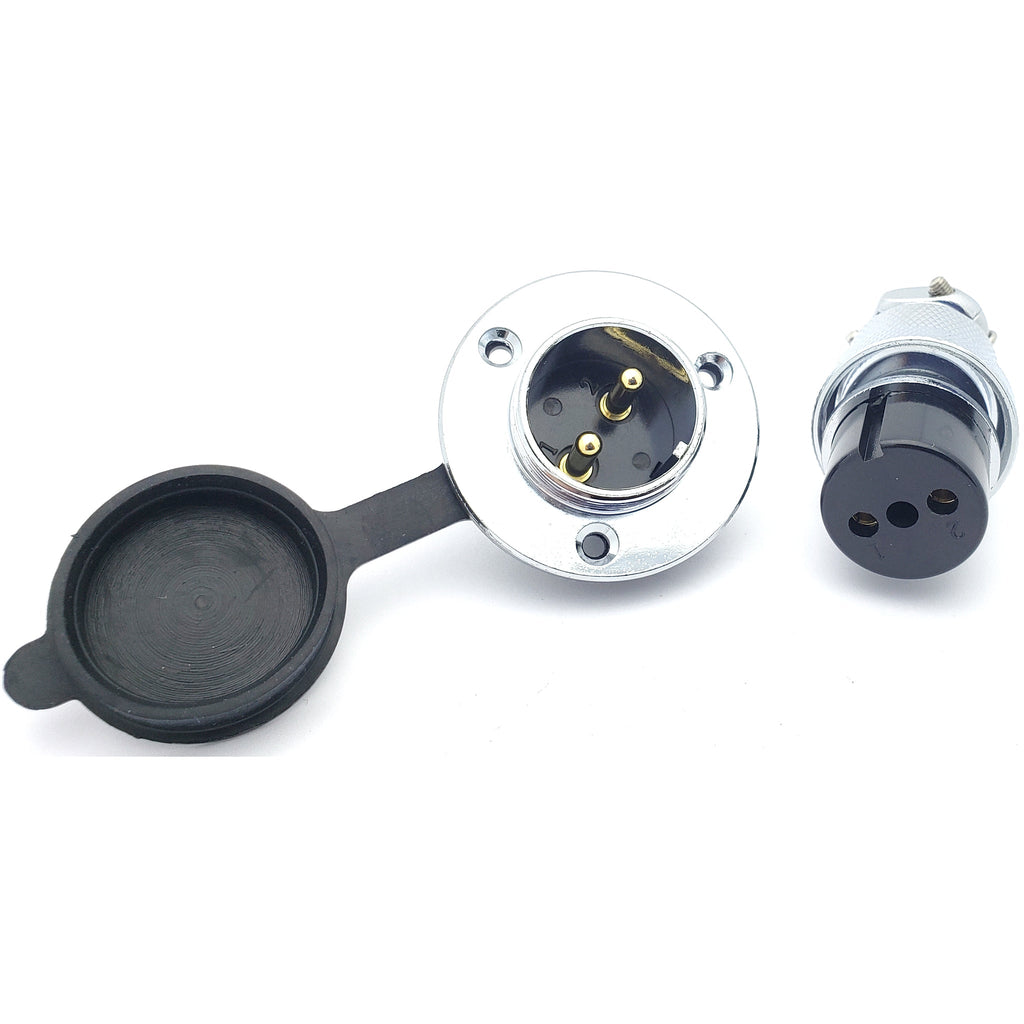 2 Pin Mic Connector Male/Female Pair - Extra Large - 20A 300V HEAVY DUTY