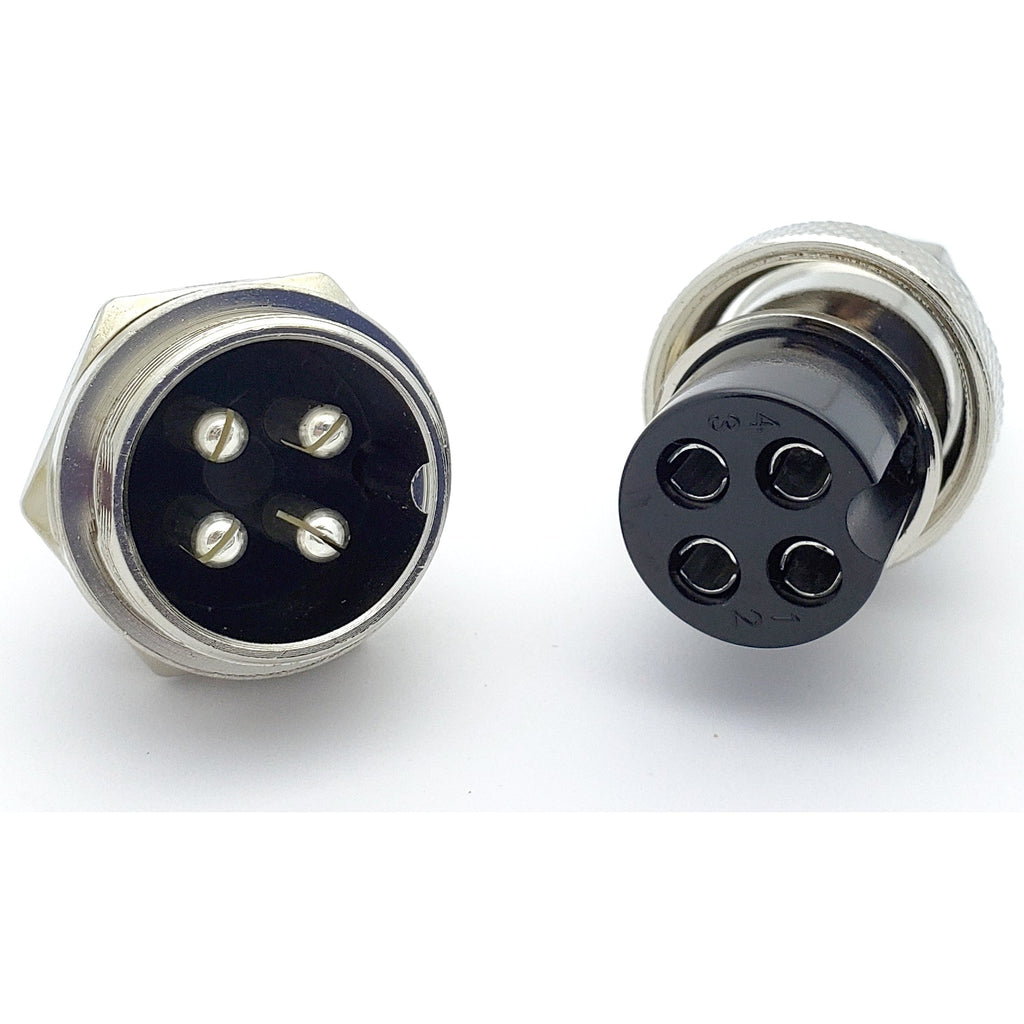GX20 4 Pin Mic Connector Pair 7A 250V.Vetco Electronics.