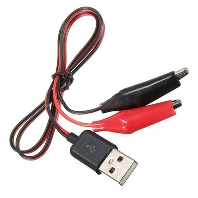 Alligator Clip to USB Male Connector - 60cm