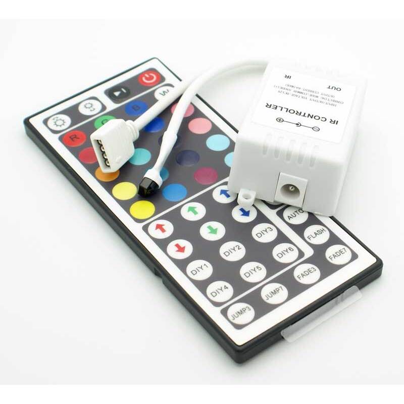 44-Key RGB LED Controller with IR Remote (12VDC)