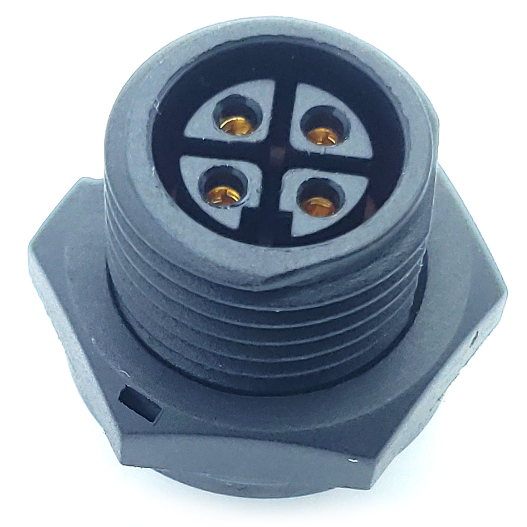 Medium Series 4 Pin Female Chassis Front Mounting Waterproof Connector